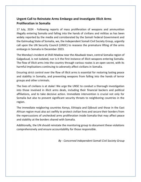 Urgent Call to Reinstate Arms Embargo and Investigate Illicit Arms ...